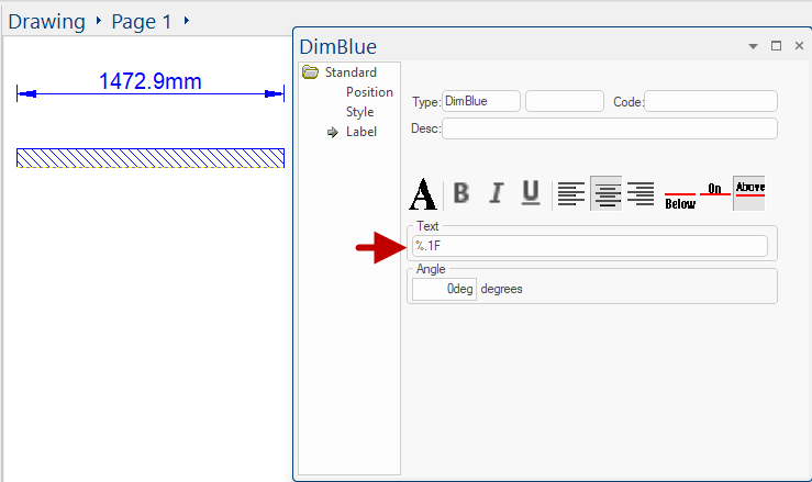 Dimensions Format Label Tutorial